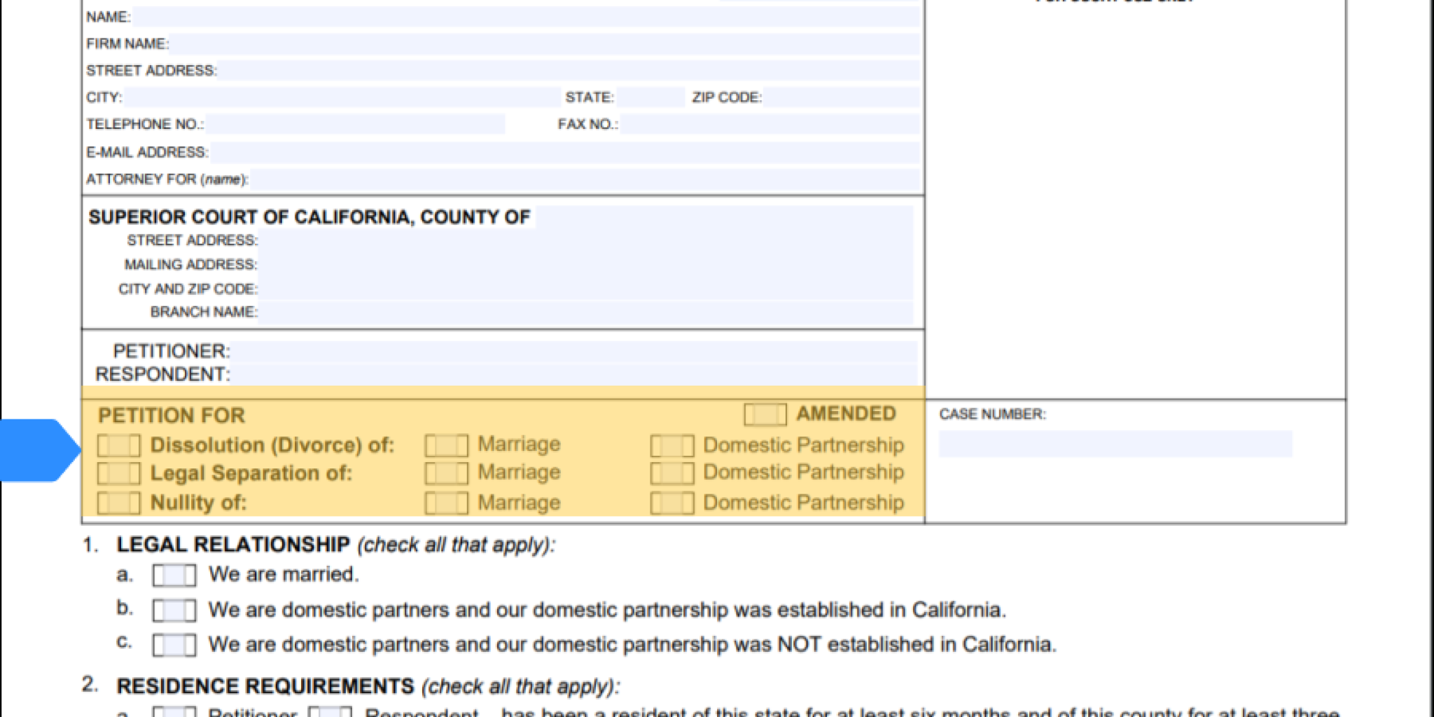 Petition and Summons (FL-100 and FL-110) | California Courts | Self Help Guide