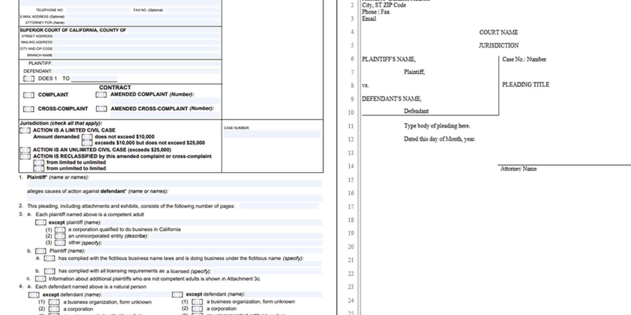 Summons (form SUM-100) and Complaint | California Courts | Self Help Guide
